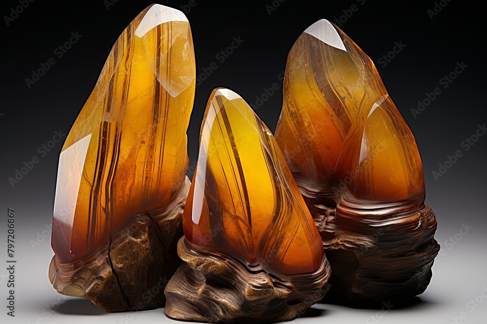 Prehistoric Fossil Amber Gradients: Primordial Plant Exhibition Beneath ...