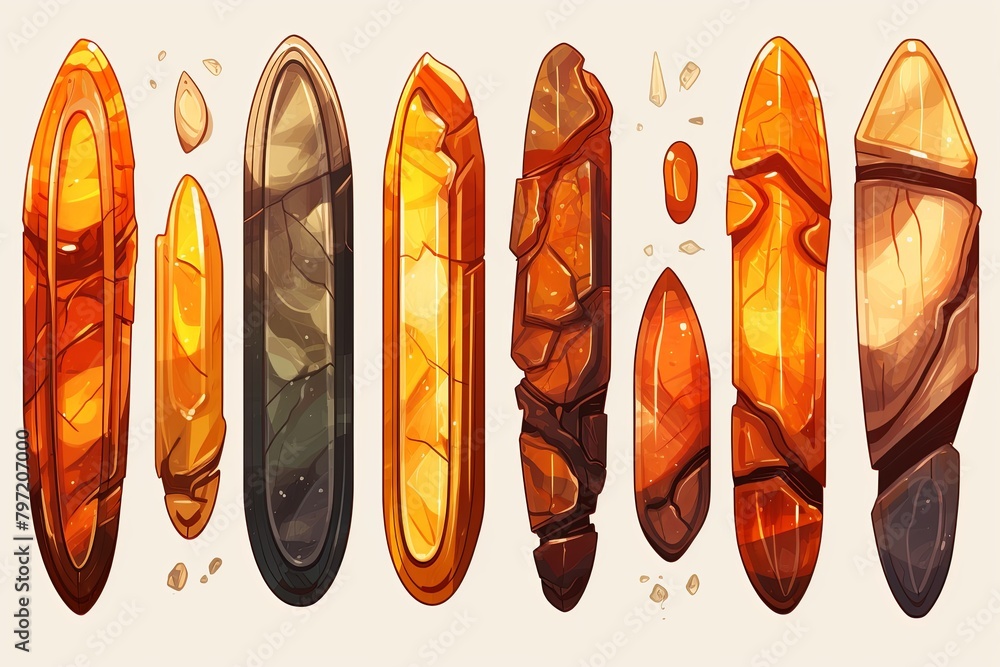 Prehistoric Fossil Amber Gradients - Paleontology Educational Poster ...