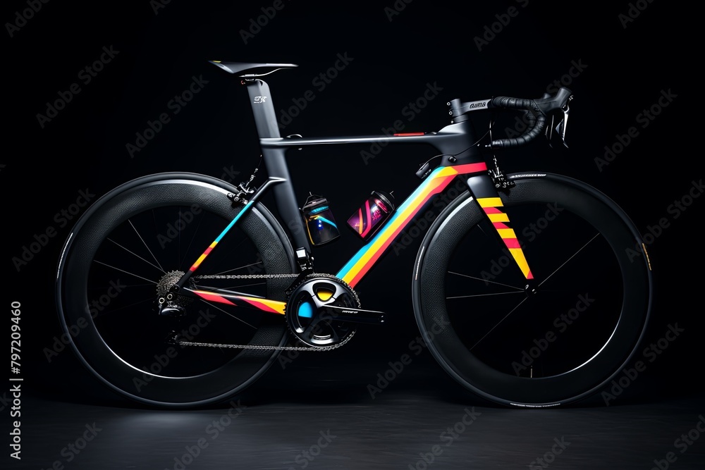 Thunderous Lightning Bolt Gradients: Racing Bike Decals Set aflame ...