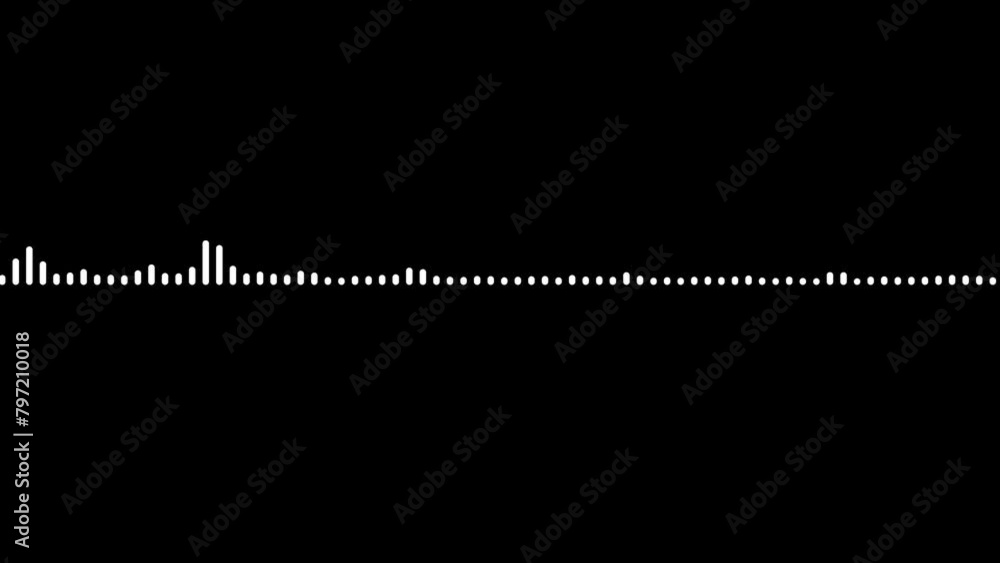 White audio waves isolated on black background. Abstract sound waves ...