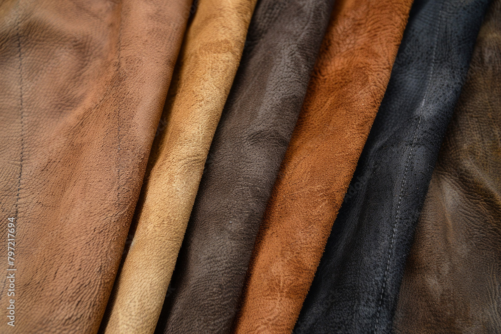 Velvety texture of suede leather, showcasing its soft nap and tactile ...