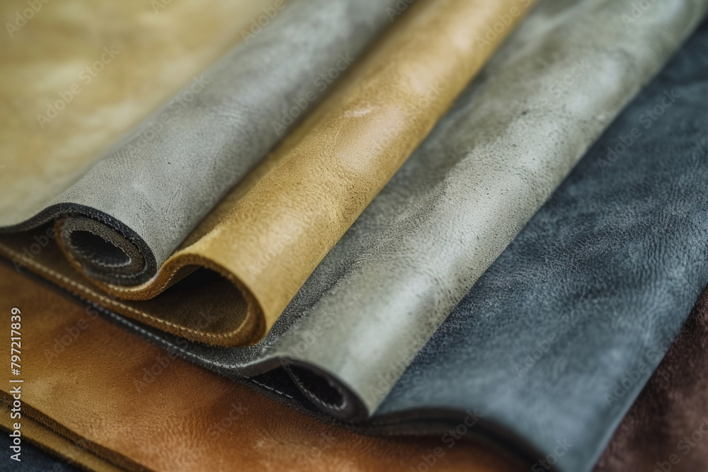 Velvety texture of suede leather, showcasing its soft nap and tactile ...