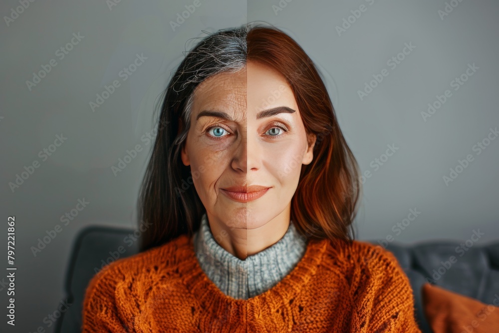 Visual aging symmetry contrasts with facial aging and age contrasts in ...