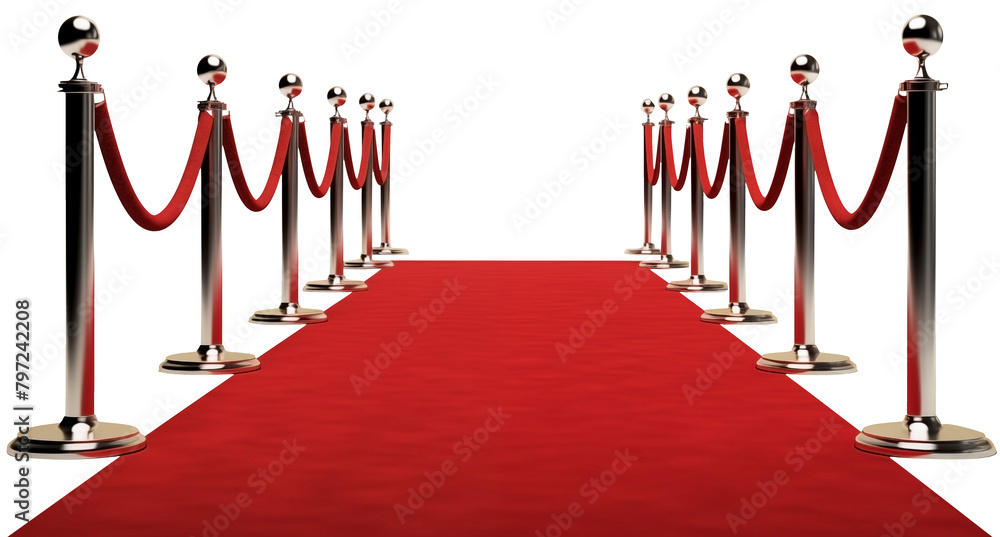 Fashion Hollywood red carpet PNG with Poles isolated on white and ...