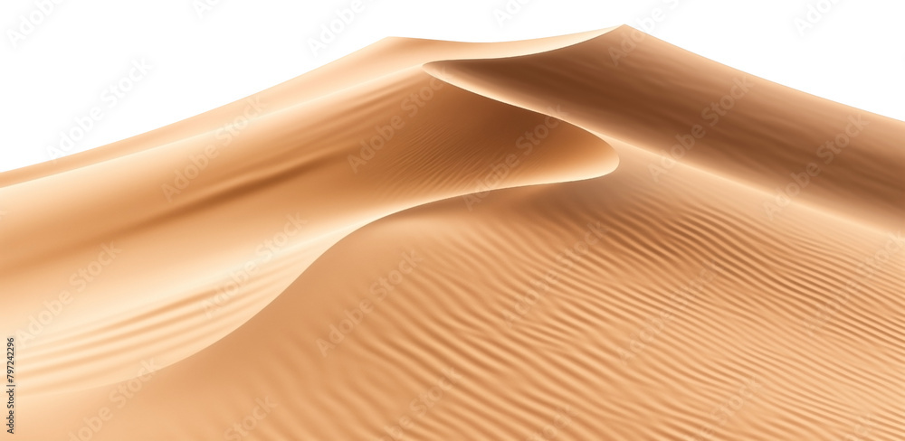 Nature Sand dunes PNG hot Sahara Desert isolated on white and ...