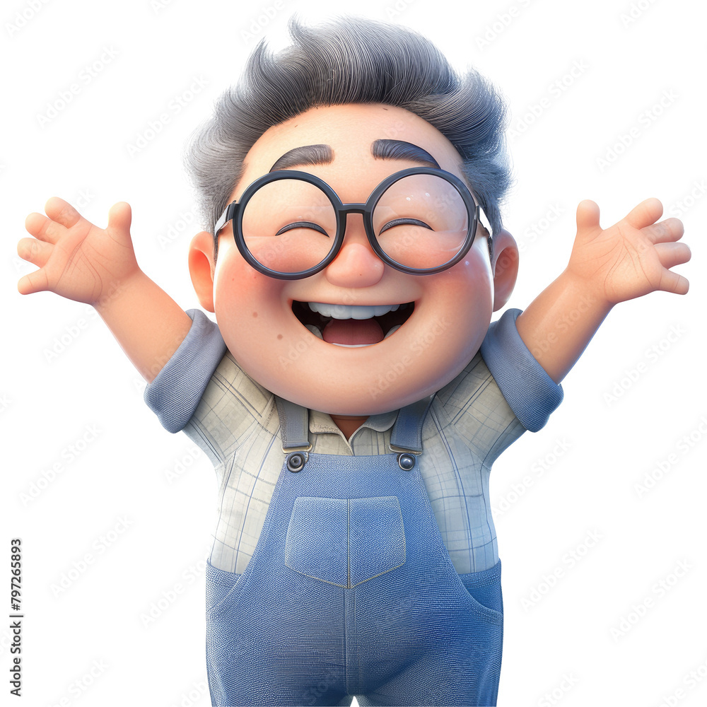 A dynamic full body portrayal of an animated Asian character exuding ...