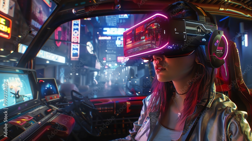 Capture the futuristic essence of immersive Virtual Reality Gaming in a ...