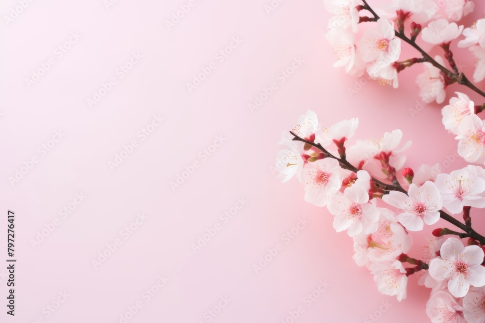 Spring pink flower border background backgrounds blossom nature. Stock ...