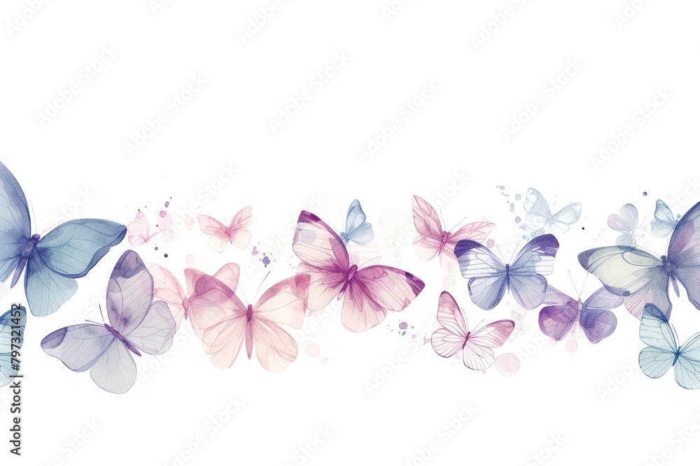 Butterfly line horizontal border backgrounds outdoors pattern. Stock ...
