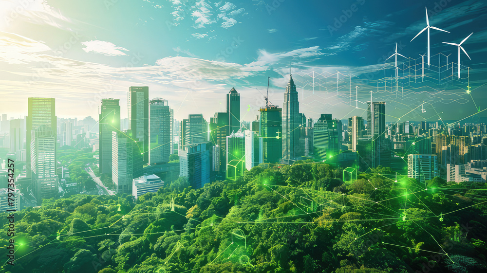 Earth Day, environmental technology concept. Sustainable development ...