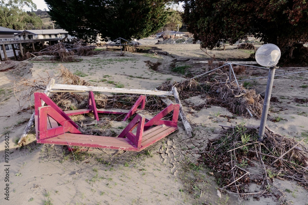 School playground destroyed by flooding in the Cyclone Gabrielle ...