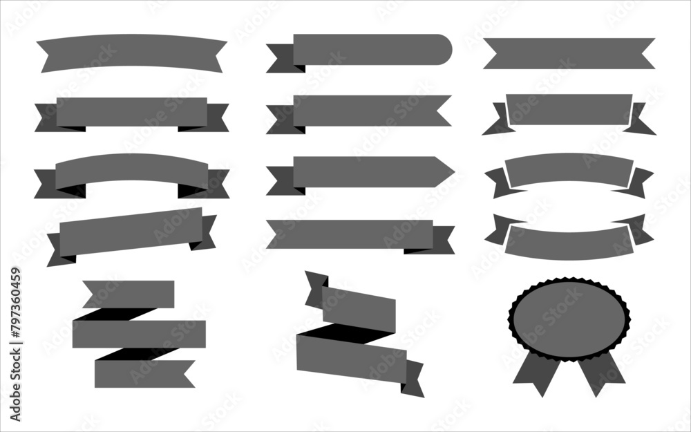 Vector flat ribbon template set elements for products tag and logo ...