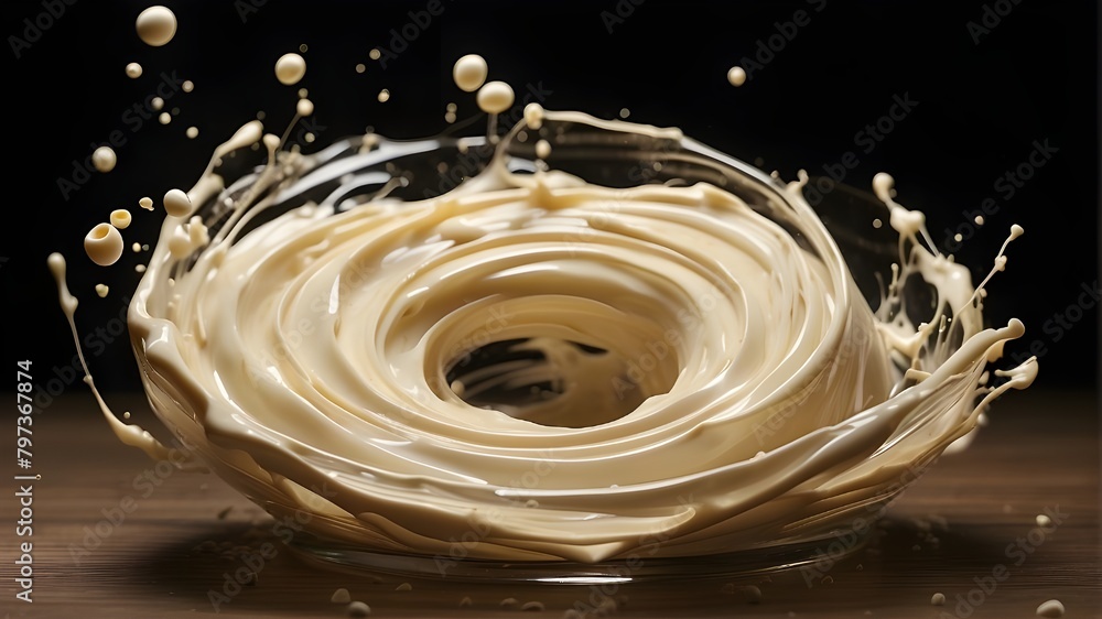 Panning View of a Whirling Vortex of Condensed Milk, A Panning View of ...