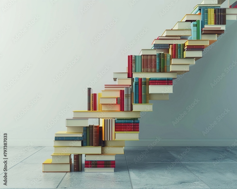 Motivational graphic of a staircase made of books, with each step ...