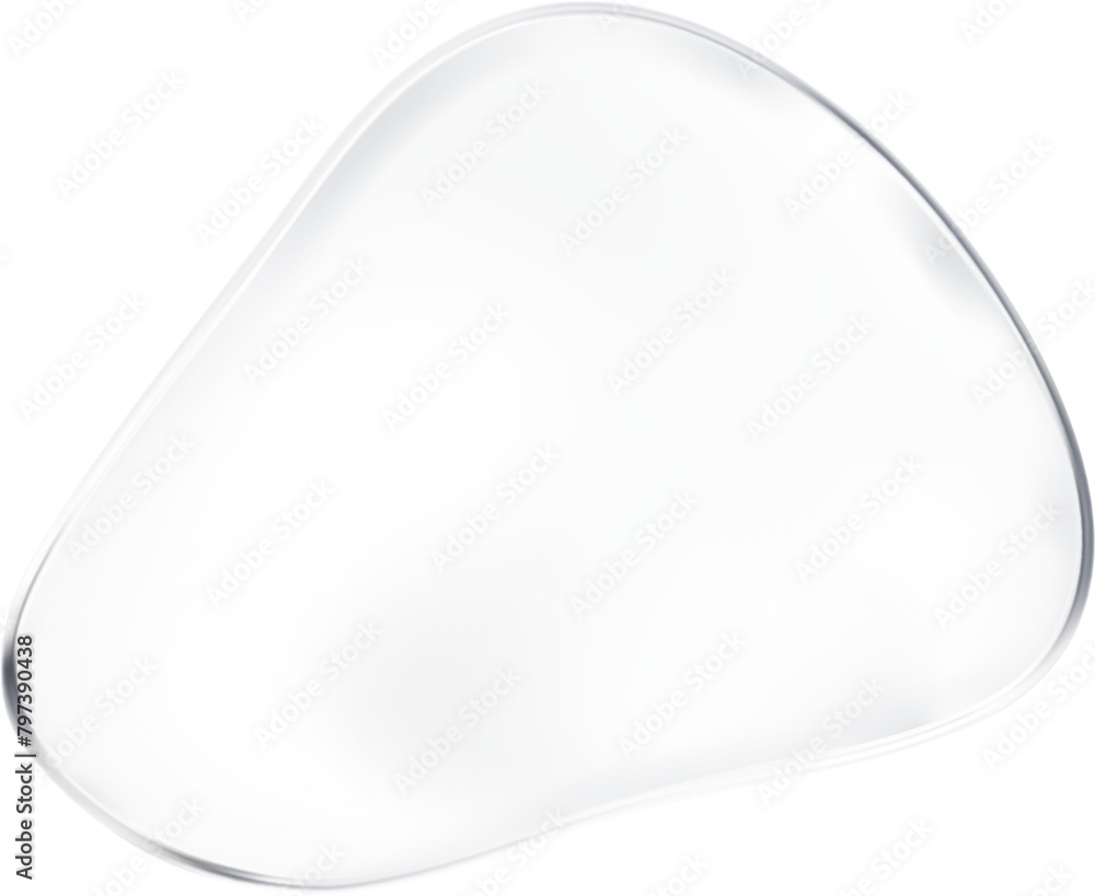 3d glass clear transparent blob shape. Realistic glossy drop bubble ...