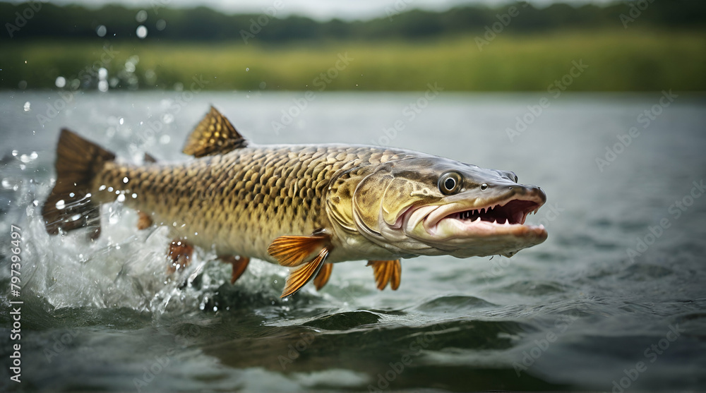 fish in the water Schooling pelagic fish swimming together in deep blue ...