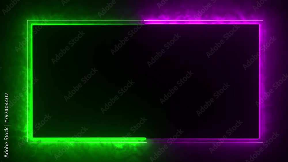 neon border frame, golden glowing border, rectangle, square, frame ...
