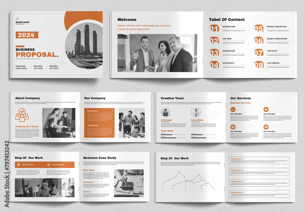 Business Proposal Design Template Landscape Stock Template | Adobe Stock