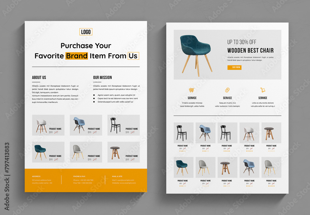 Product Catalog Flyer Layout Stock Template | Adobe Stock