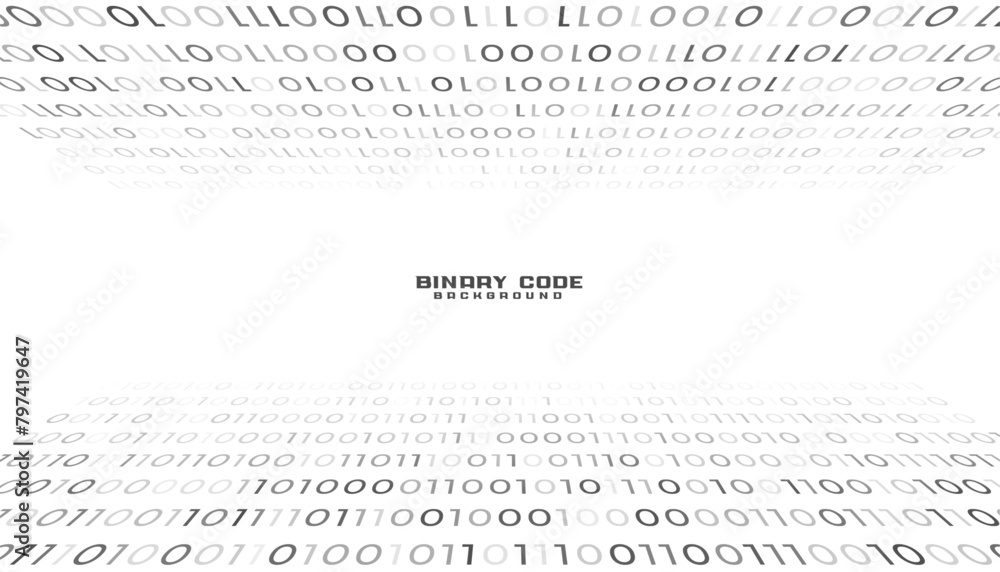 zero and one binary number system white background design Stock Vector ...