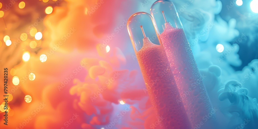 Soothing lava lamp blobs of colorful wax endlessly rise, fall, and ...