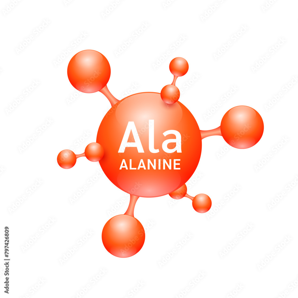Alanine amino acid. Molecules that combine to form proteins nutrients ...