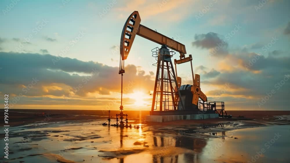 The Symbolism of Fossil Fuel Pollution: Oil Pump Jack Extracting Crude ...