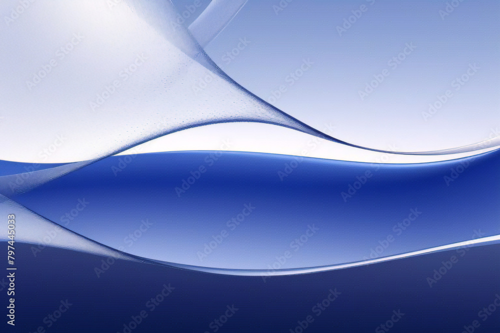 Elegante fondo azul zafiro con borde superior blanco brumoso y borde ...