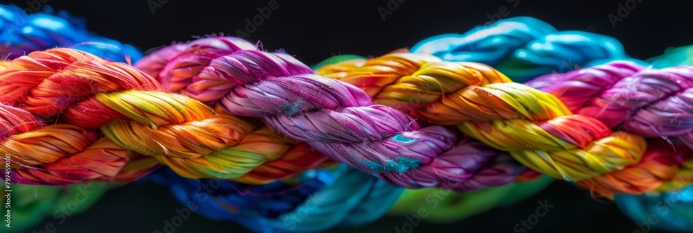 Team rope diverse strength connect partnership together teamwork unity ...