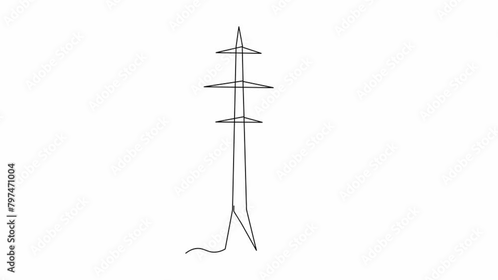 Self drawing animation with one continuous line draw, logo, abstract ...