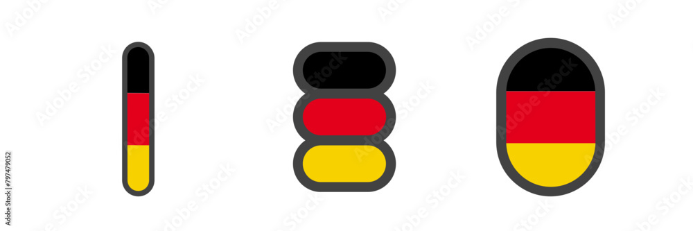 German flag icons tricolour germany symbol set abstract numbers sign ...