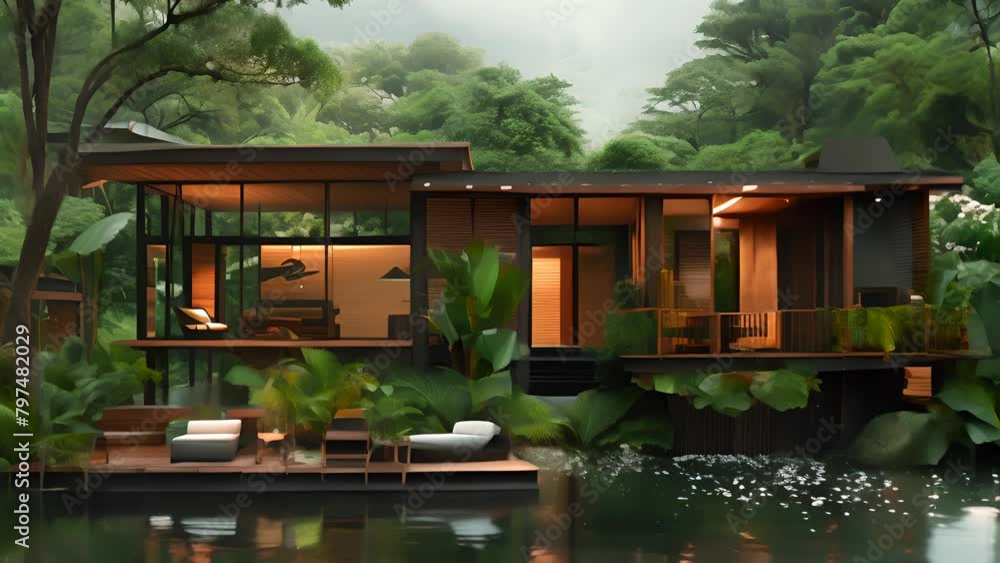 DZ(156) : Video Clip Concept design of a modern one-story cabin,house ...