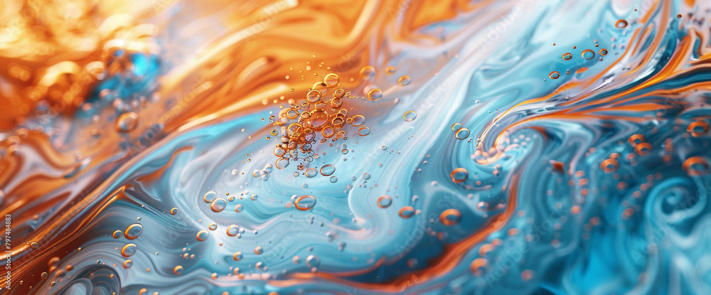 Foto de Azure and copper swirl together, crafting a dynamic whirlwind ...