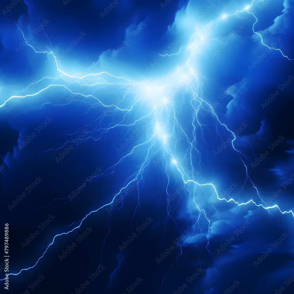 Abstract realistic nature lightning thunder background . Bright curved ...
