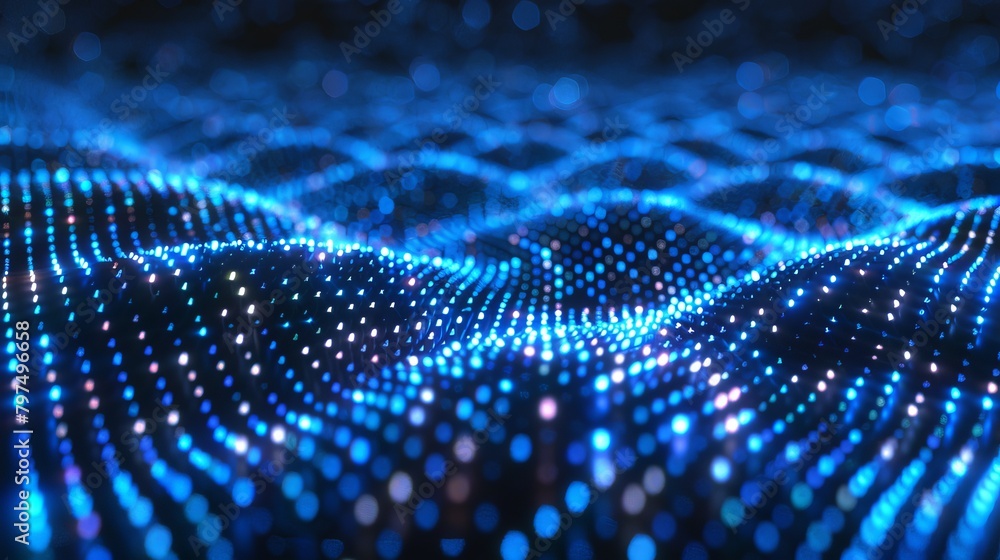 Data Grid: A 3D vector representation of a grid with data points ...
