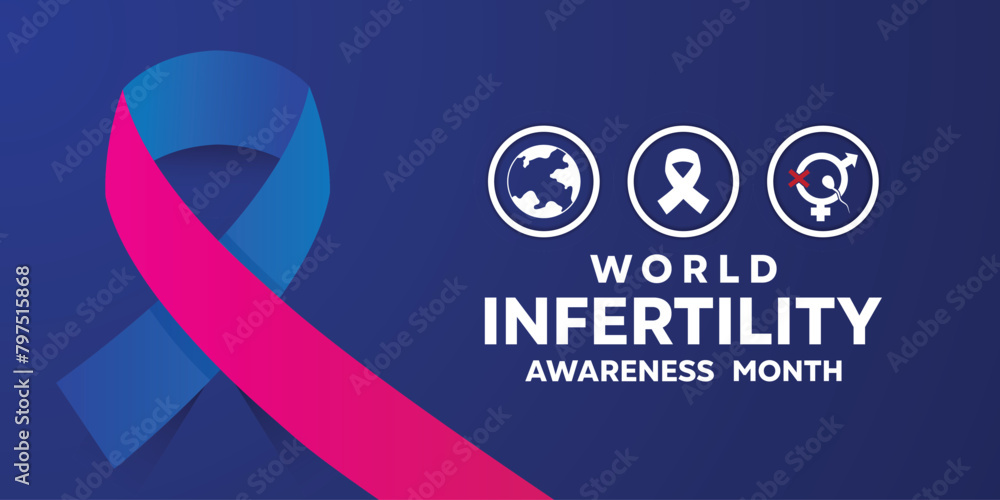 World Infertility Awareness Month. Earth, ribbon and gender icons ...