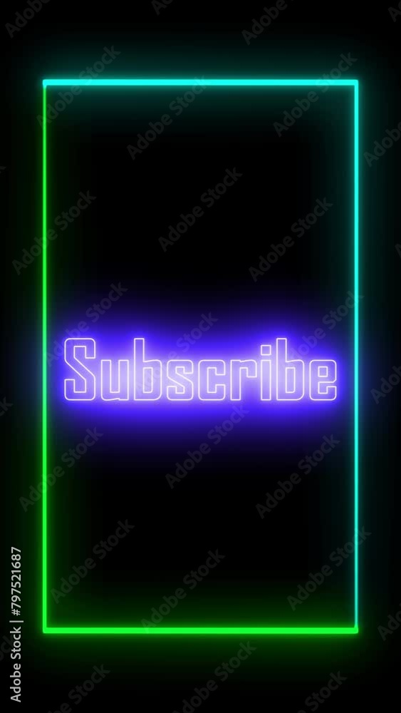 Live Streaming Overlay Subscribe text Animation On Air Neon Glow Sign ...