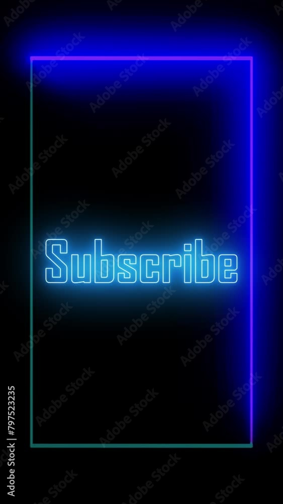 Live Streaming Overlay Subscribe text Animation On Air Neon Glow Sign ...