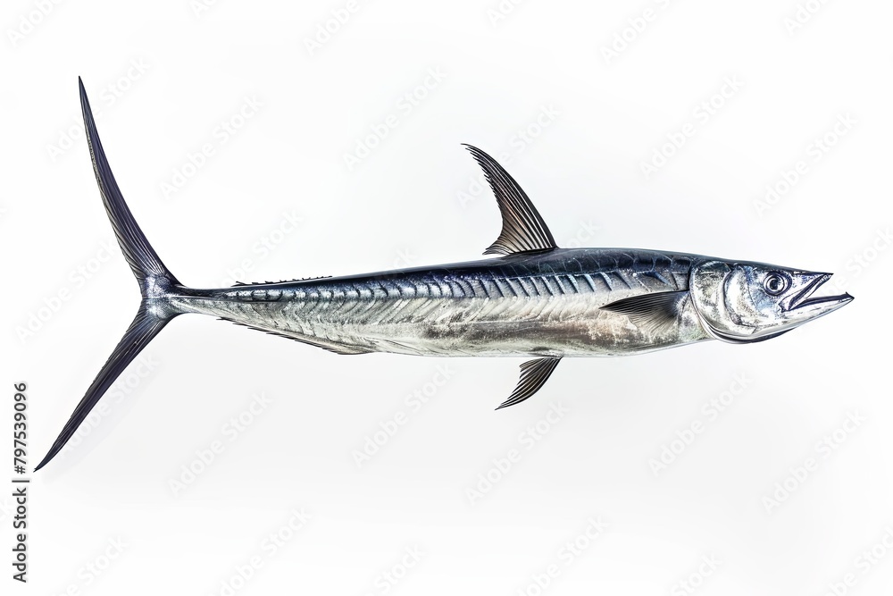 Silver Swordfish Majesty: High-Resolution Side View on White ...