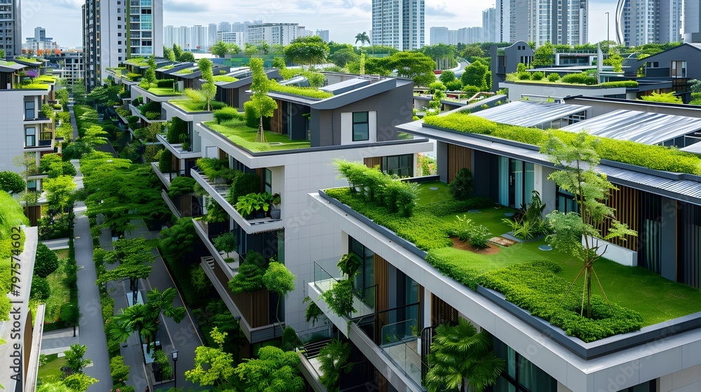 Eco-Friendly Sustainable Urban Housing with Green Rooftops and Solar ...