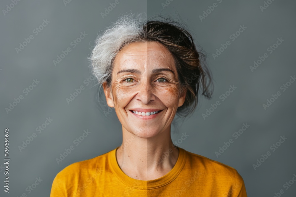 Aging skin barrier enhancements in facial features integrate age spot ...