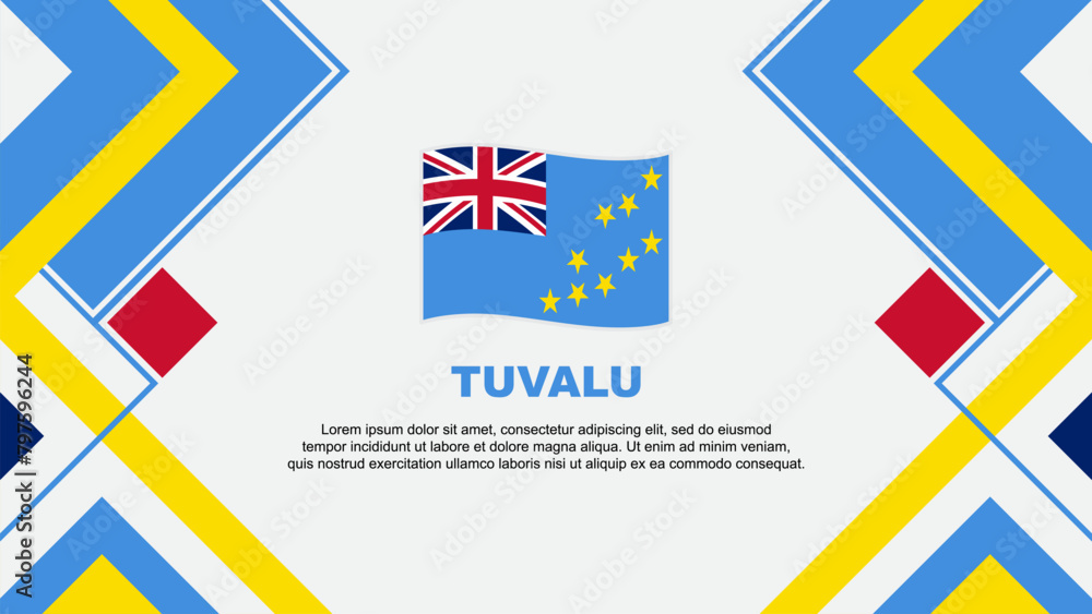 Tuvalu Flag Abstract Background Design Template. Tuvalu Independence ...