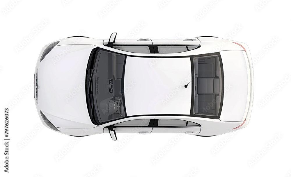 white car top view, isolated on transparent background PNG Stock ...