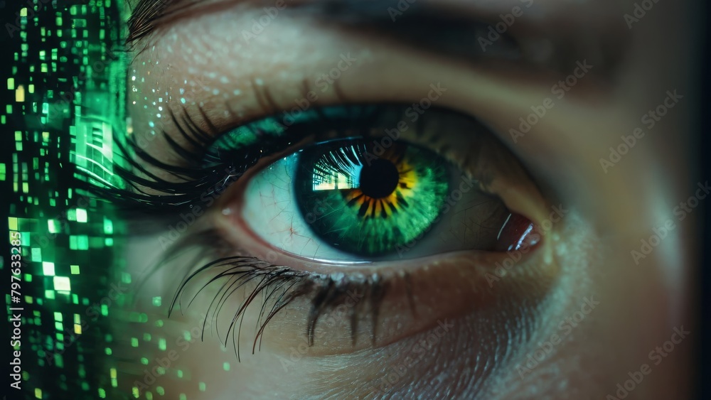 A digital glitch art masterpiece depicting the destructive and ...