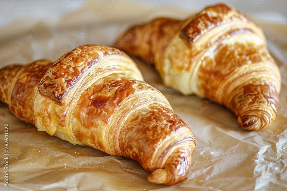 Golden Croissants: A Soft Focus Bakery Art Showcase of Two Delicious ...