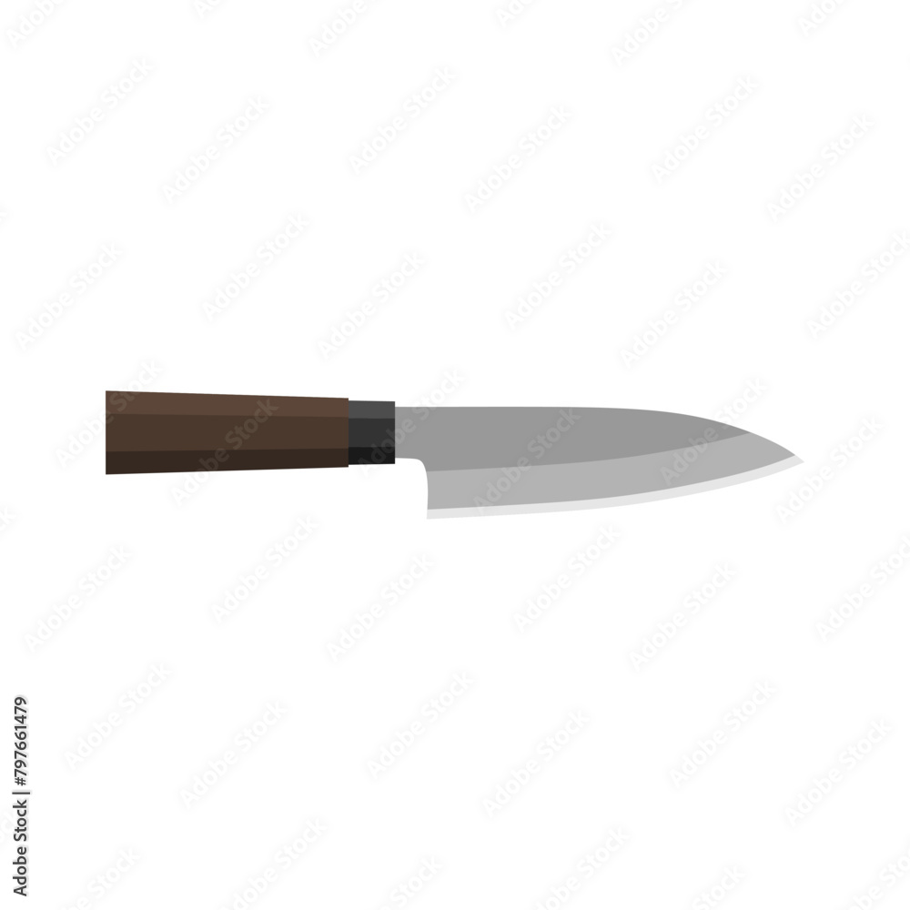Vetor de Deba bocho, Japanese kitchen knife flat design vector ... Vetor de Deba bocho, Japanese kitchen knife flat design vector ...