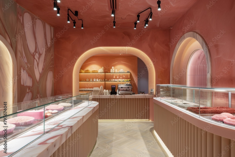 Chocolate traditional gelato in a grape flavored ice cream parlor ...