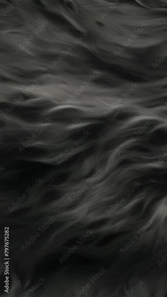 Vertical Black fur background texture moving 4k. Smooth soft black ...