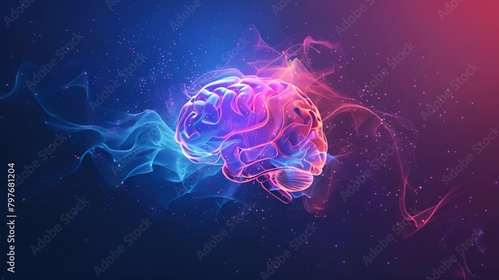 Neural network mind, AI brainwaves synaptic connections in vibrant 3D ...