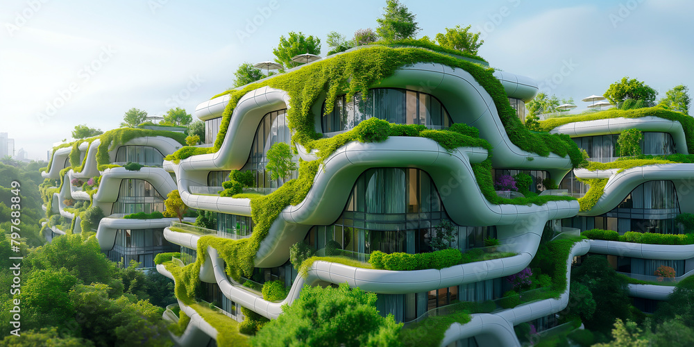 Sustainable Futuristic City, Biotech Architecture, Green Design ...